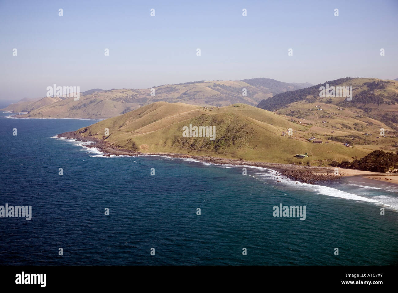 aerial view of the Wild Coast Transkei Southeast Africa Indian Ocean ...