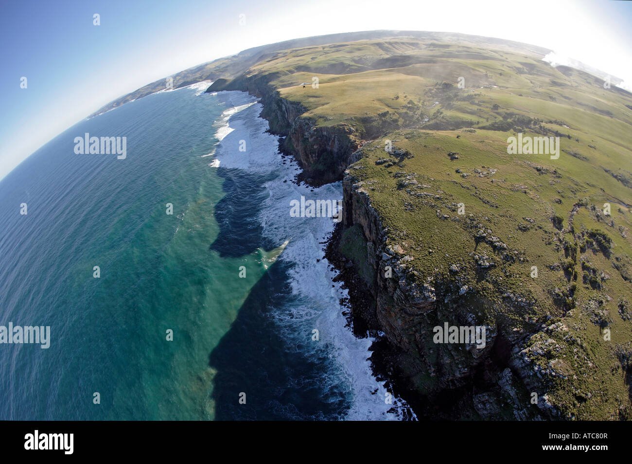 aerial view of sandstone coastline of Wild Coast Transkei Southeast ...