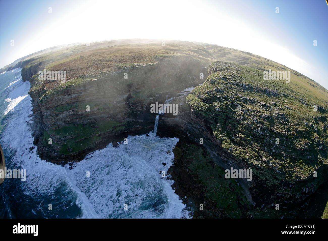 aerial view of sandstone coastline of Wild Coast Transkei Southeast ...