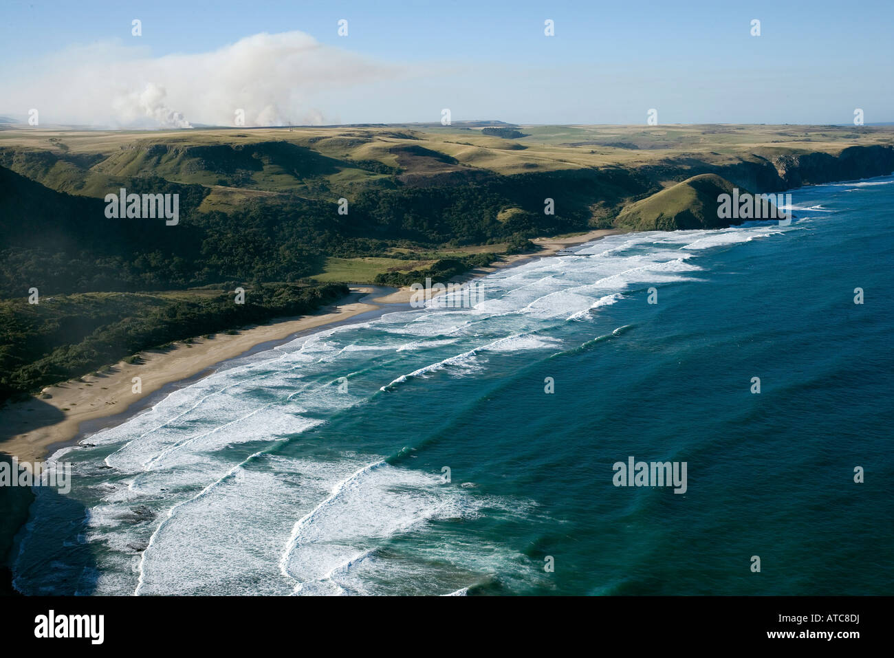 aerial view of the Wild Coast Transkei Southeast Africa Indian Ocean ...