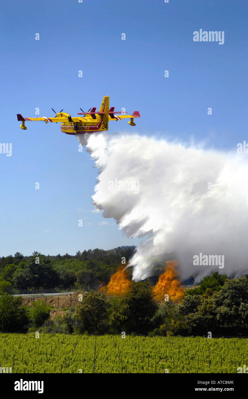 French Firefighter Airplane Stock Photo - Alamy