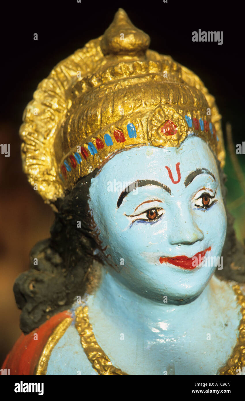 Brightly painted Hindu statue, India Stock Photo - Alamy