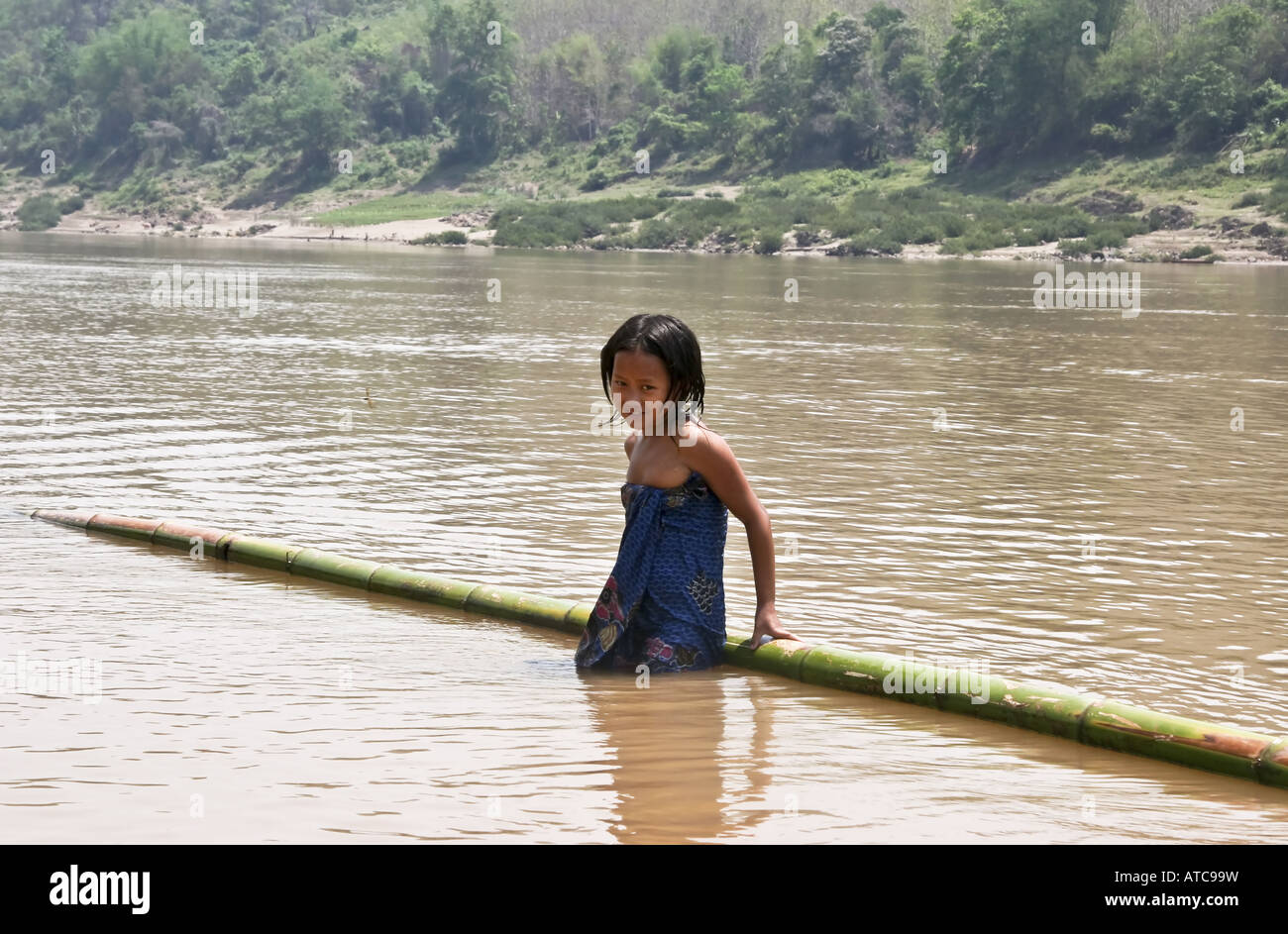 Girl at Mekong River Stock Photo - Alamy