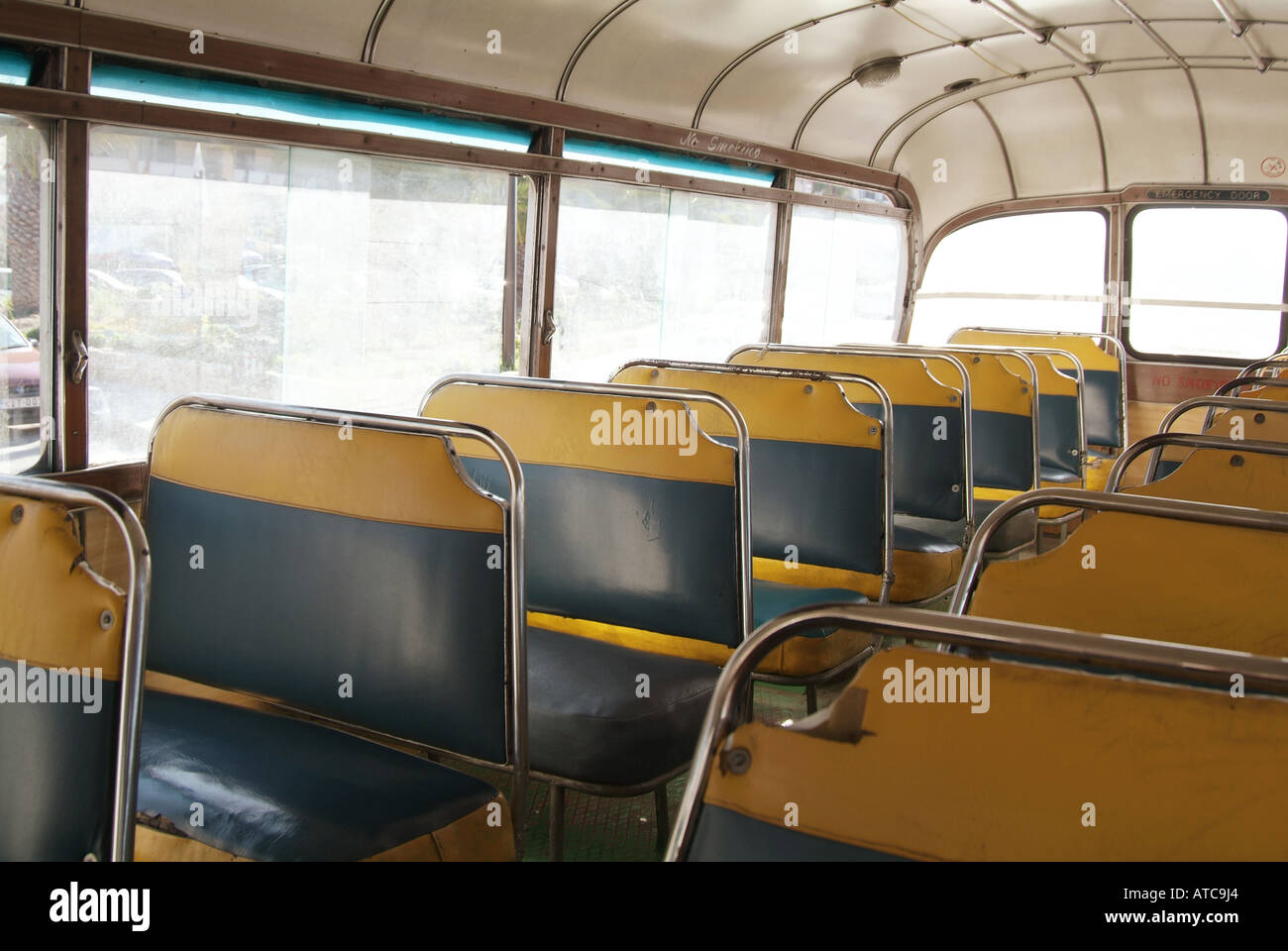 bus, interior, seat, seats, old, maltese, malta Stock Photo - Alamy