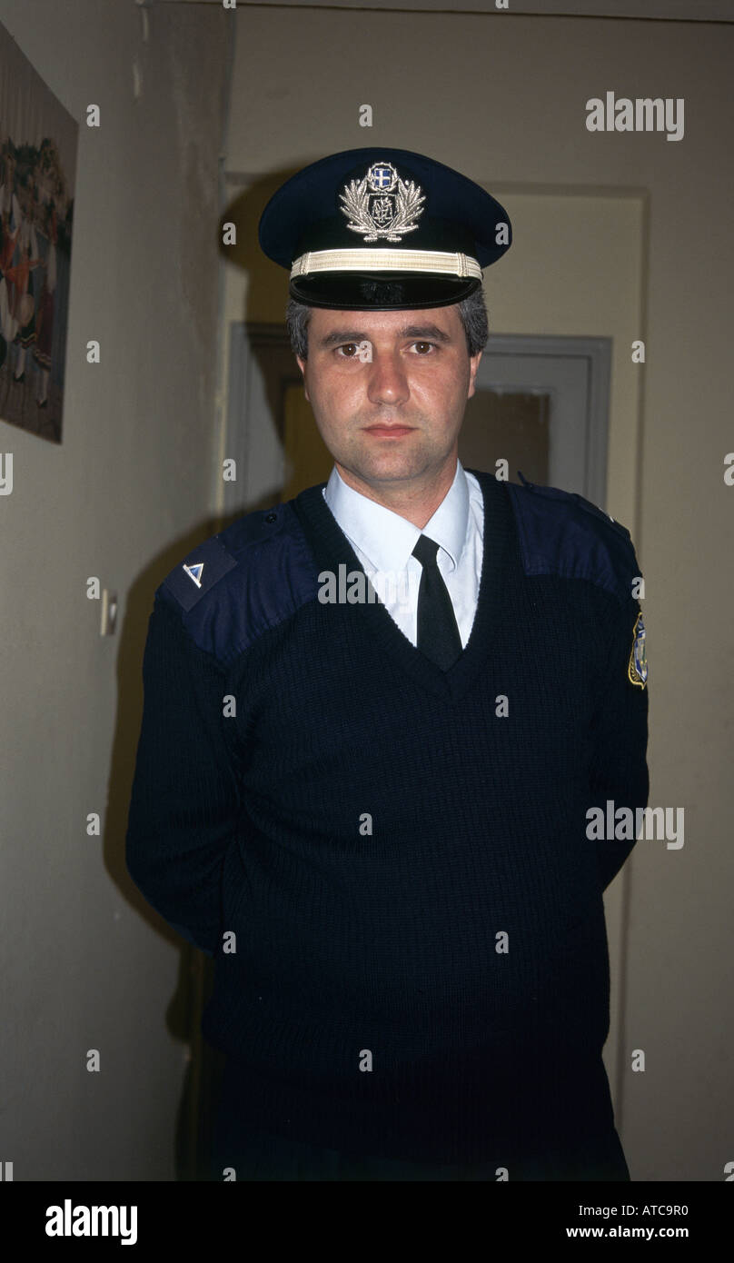 A Greek policeman in Corfu Stock Photo - Alamy