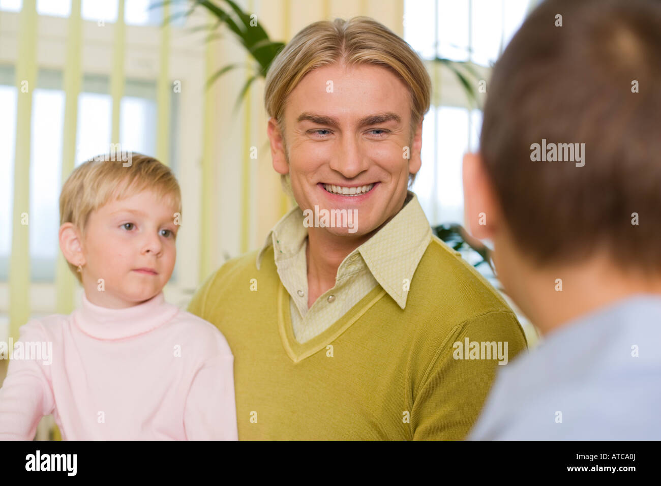 young happy father with his children Stock Photo - Alamy