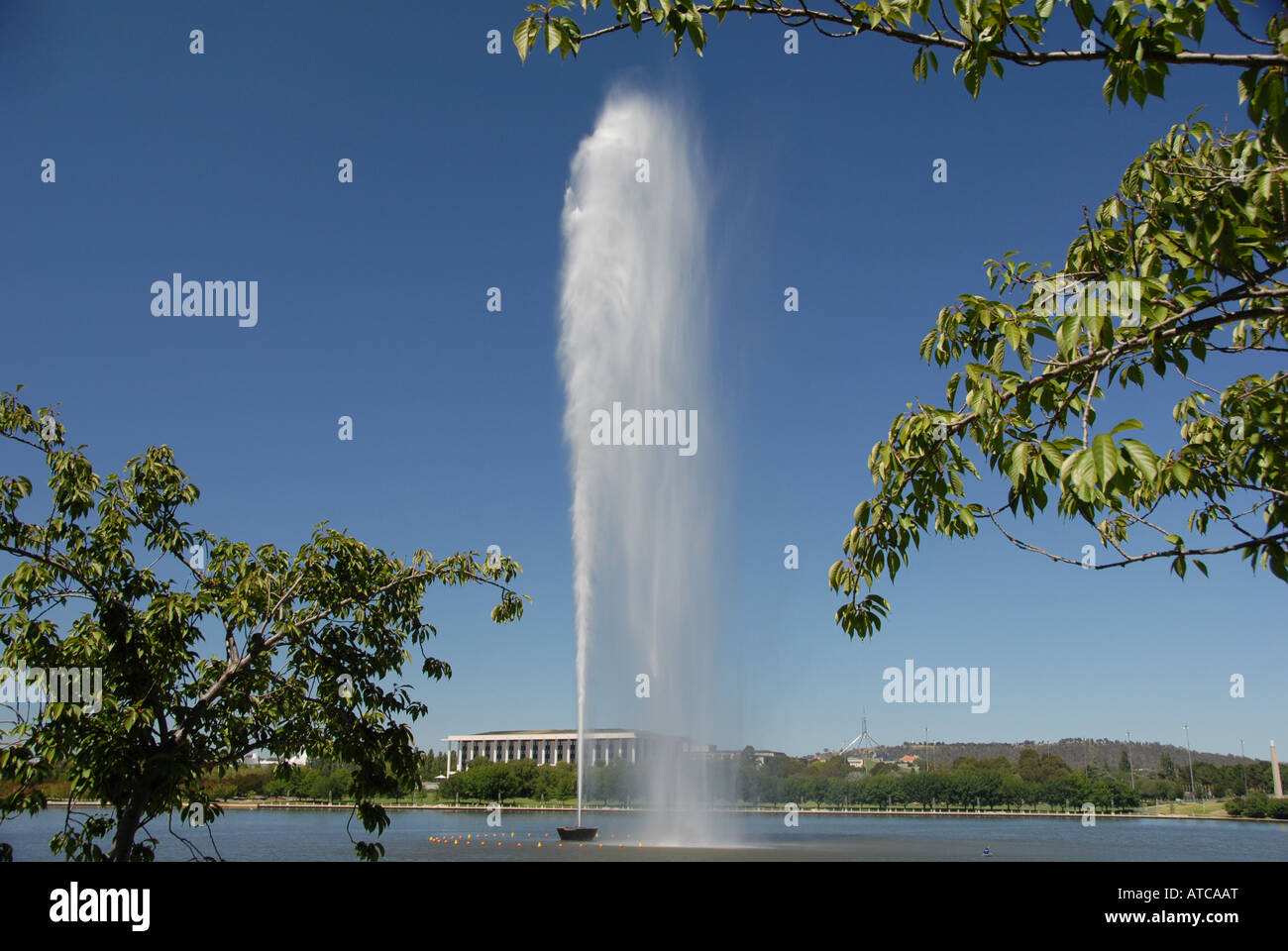 jet fountain on a lake Stock Photo - Alamy