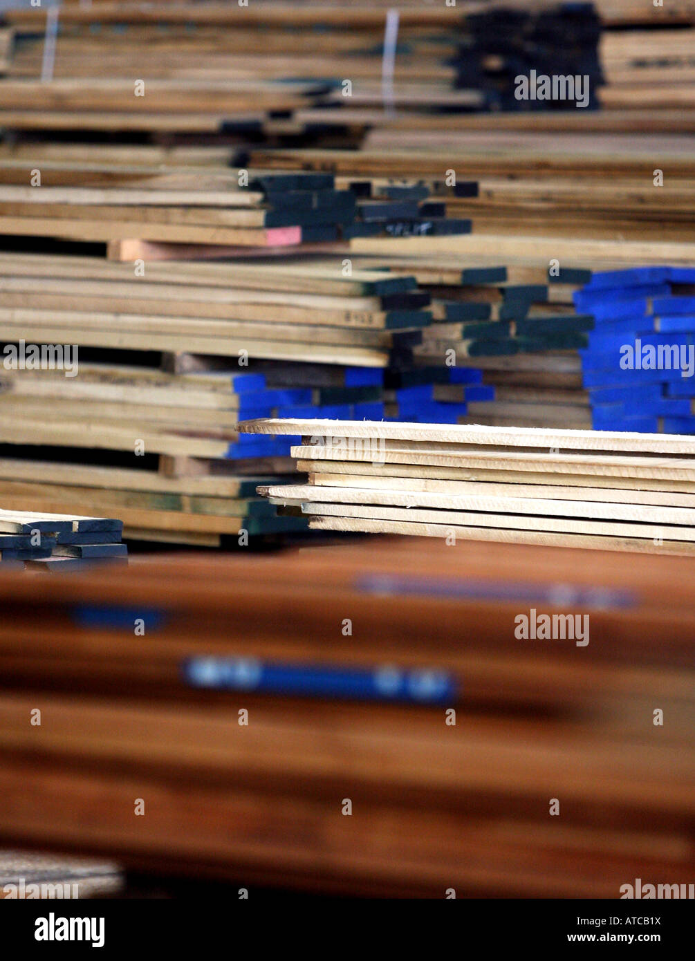 Piles of Timber wood stock at a warehouse in Ely Cambridgeshire Stock ...