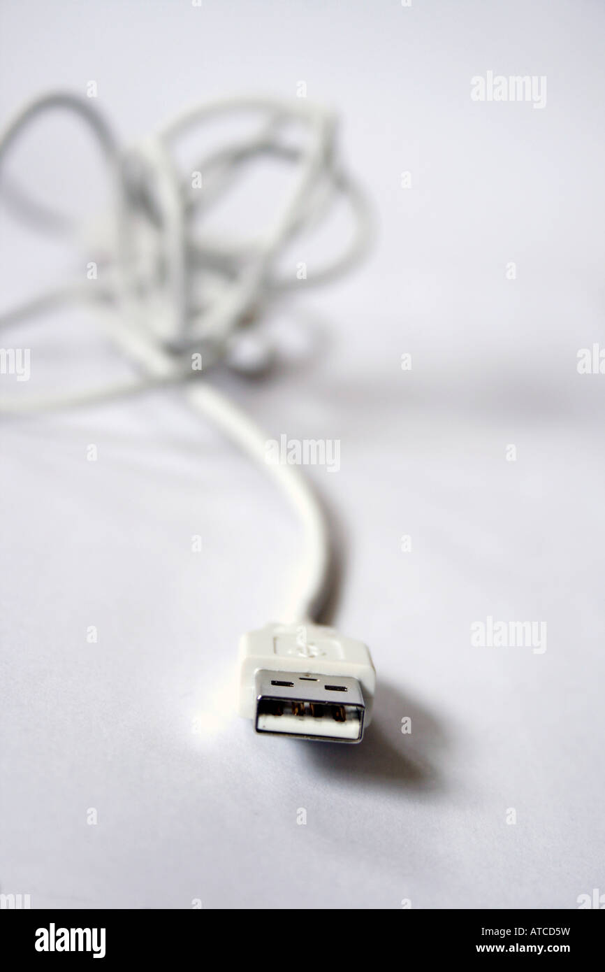 White USB cable Stock Photo - Alamy
