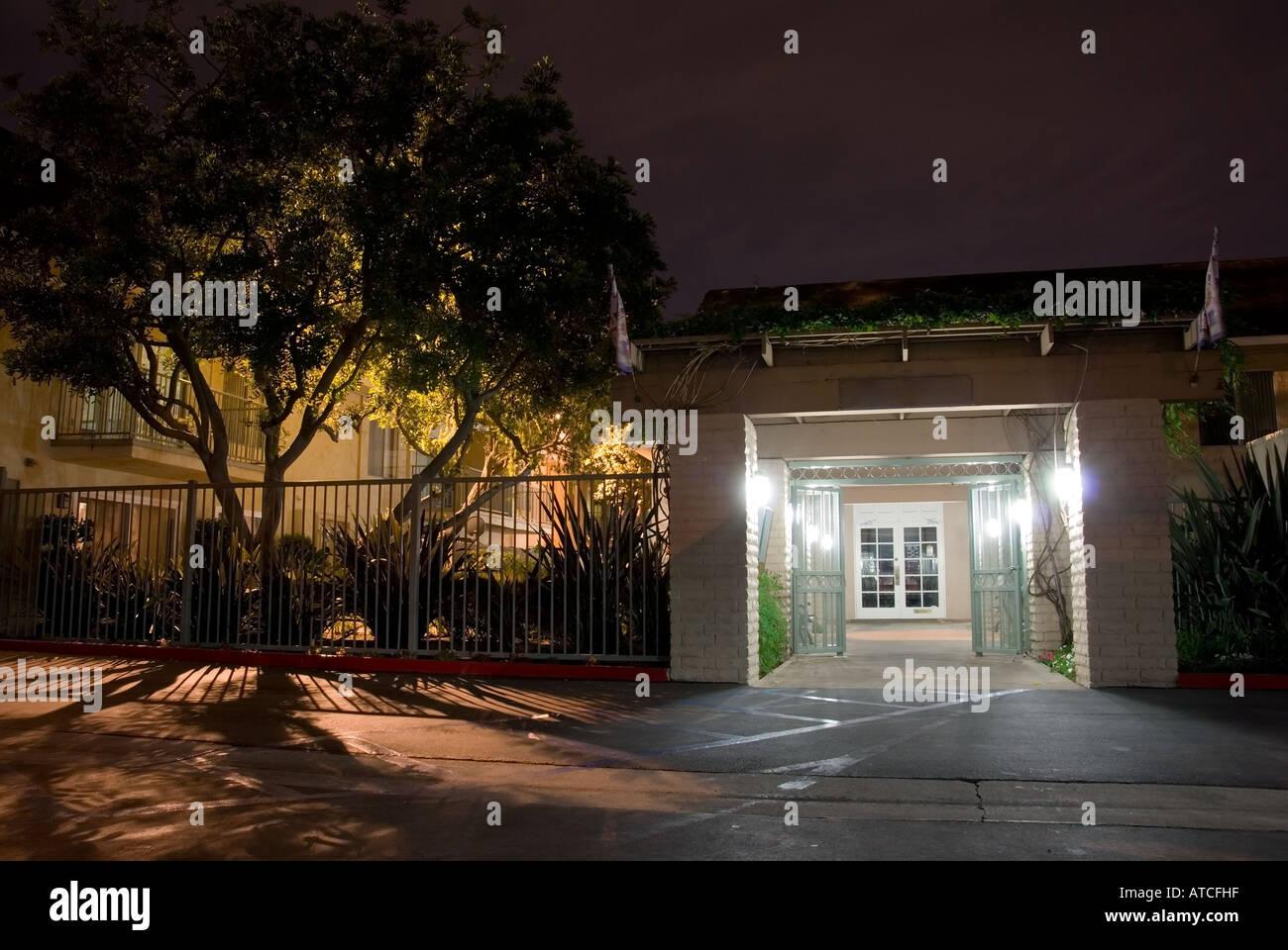 entrance at night Stock Photo - Alamy