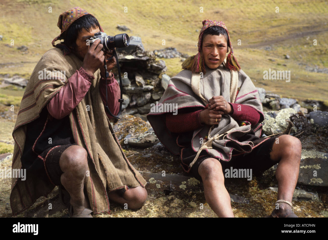 Native Quechua Indians using my cameras to see what I was on way to ...