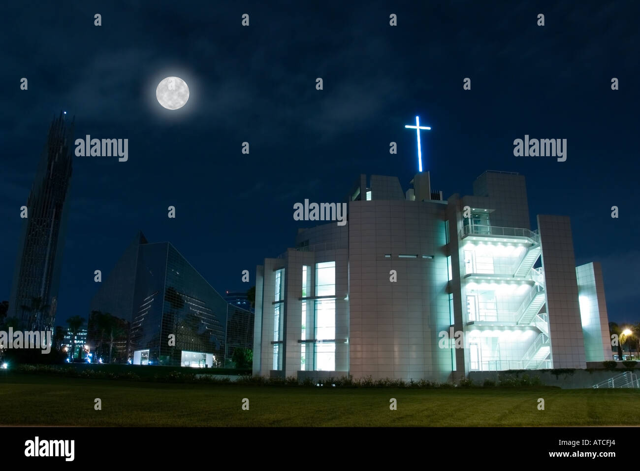 Night at Crystal Cathedral Stock Photo - Alamy