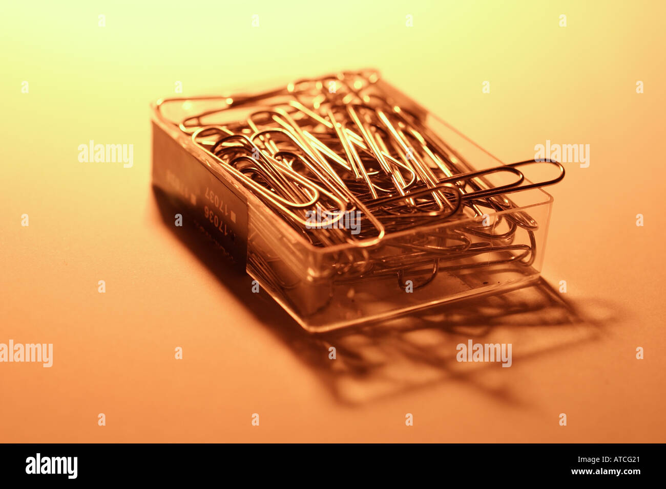 Paper Clips in Box Stock Photo - Alamy