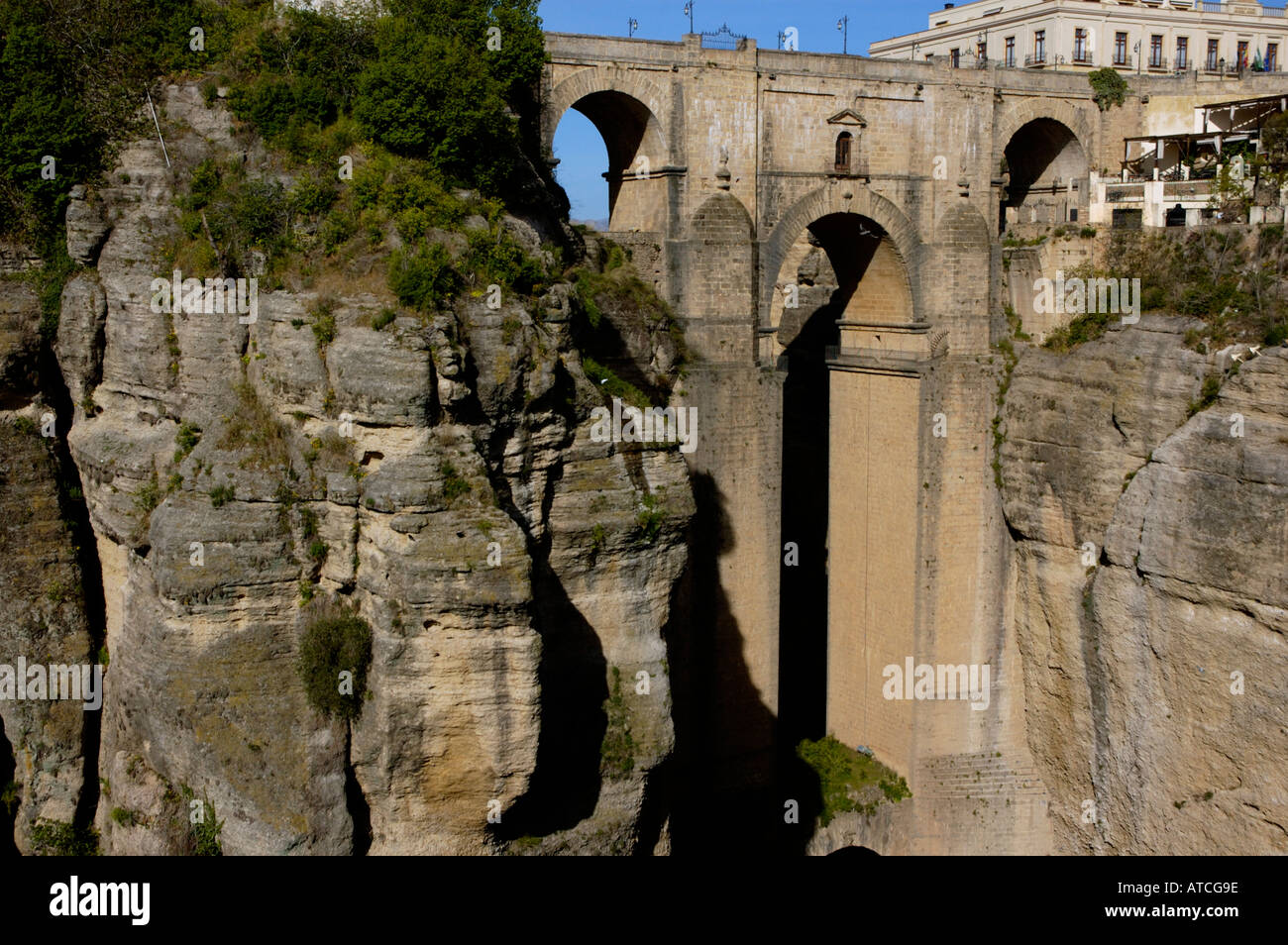 Completed in 1793, Puente Nuevo ('New Bridge') spans the deep chasm ...