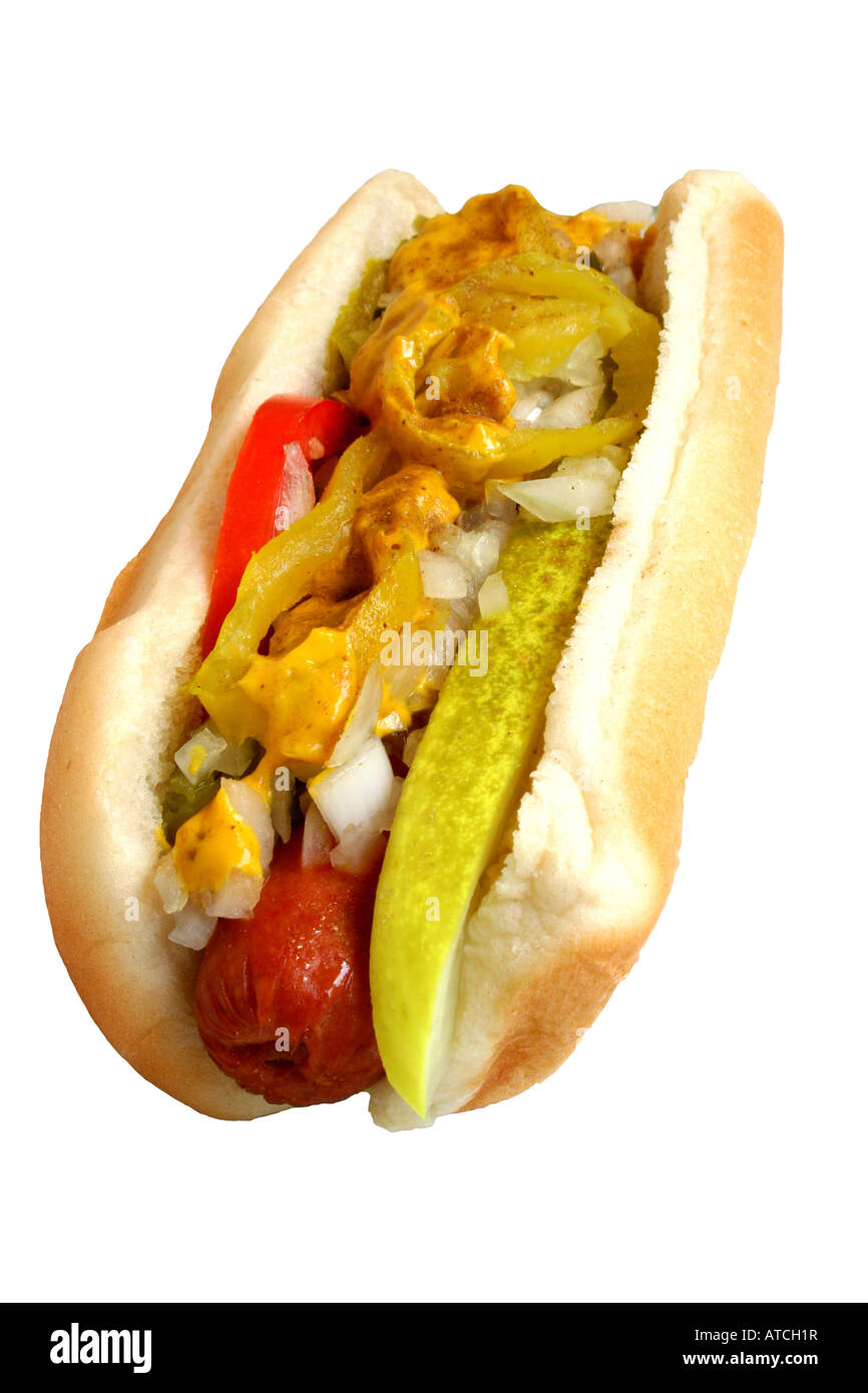 Hot Dog Isolated on white Stock Photo - Alamy