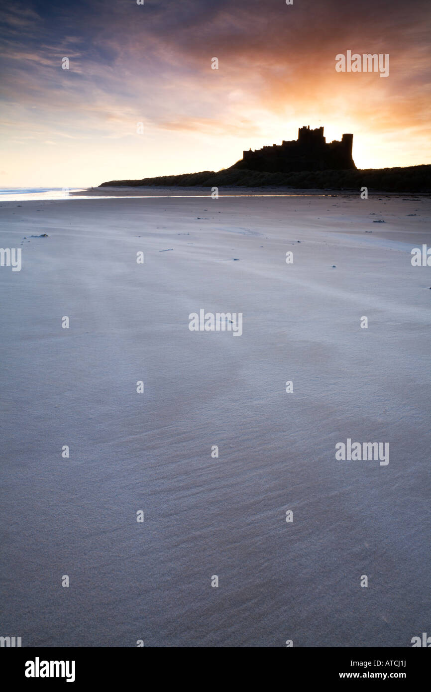 Bamburgh Beack at Dawn Stock Photo - Alamy