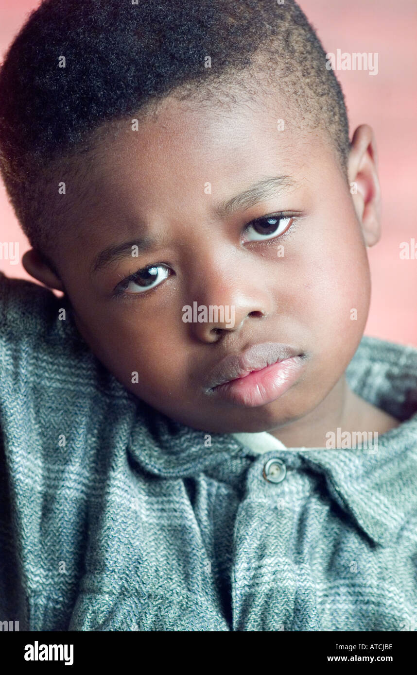 Portrait African American boy Stock Photo - Alamy