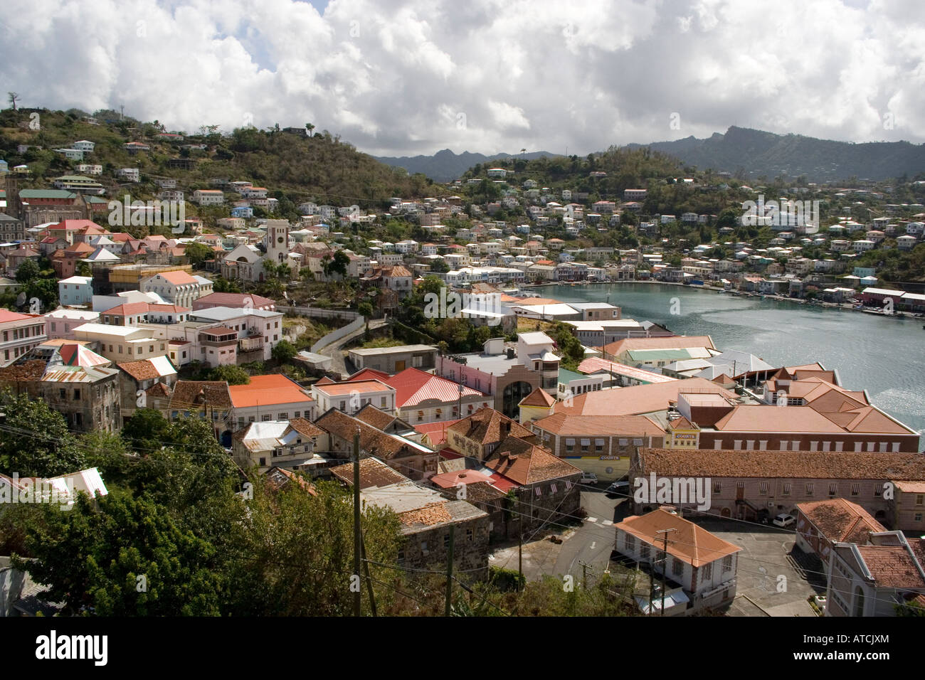 Grenada caribbean island cloud clouds cloudy overcast city village ...