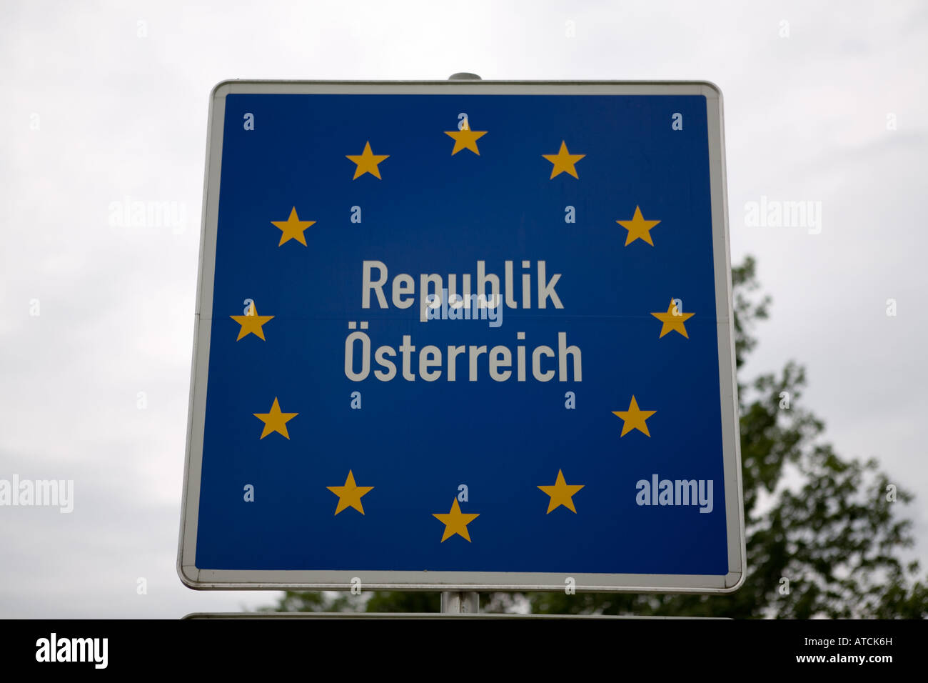 Austrian border crossing sign hi-res stock photography and images - Alamy