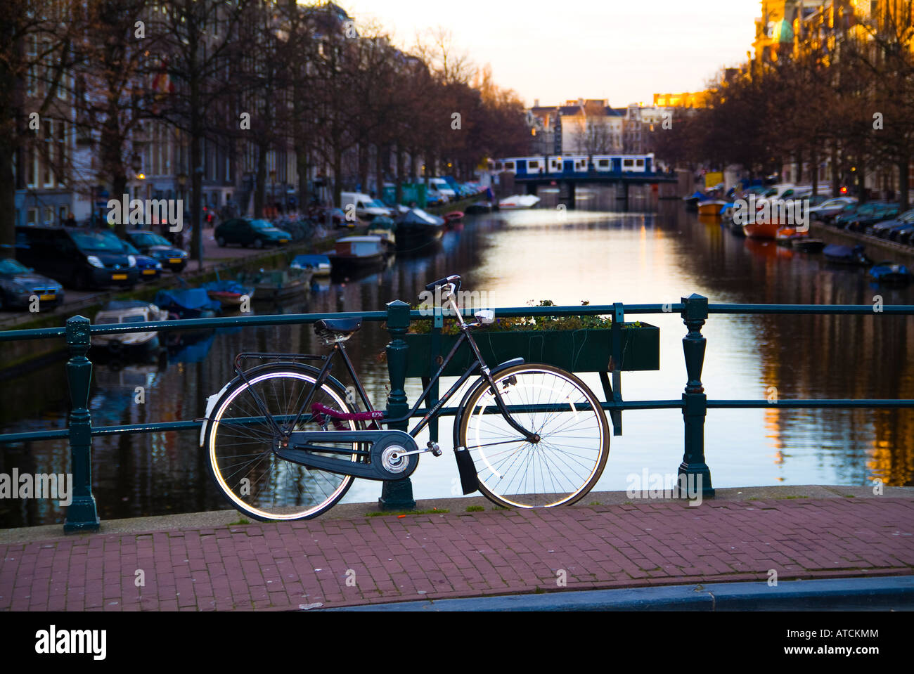 Dutch bike on bridge in Amsterdam Stock Photo - Alamy