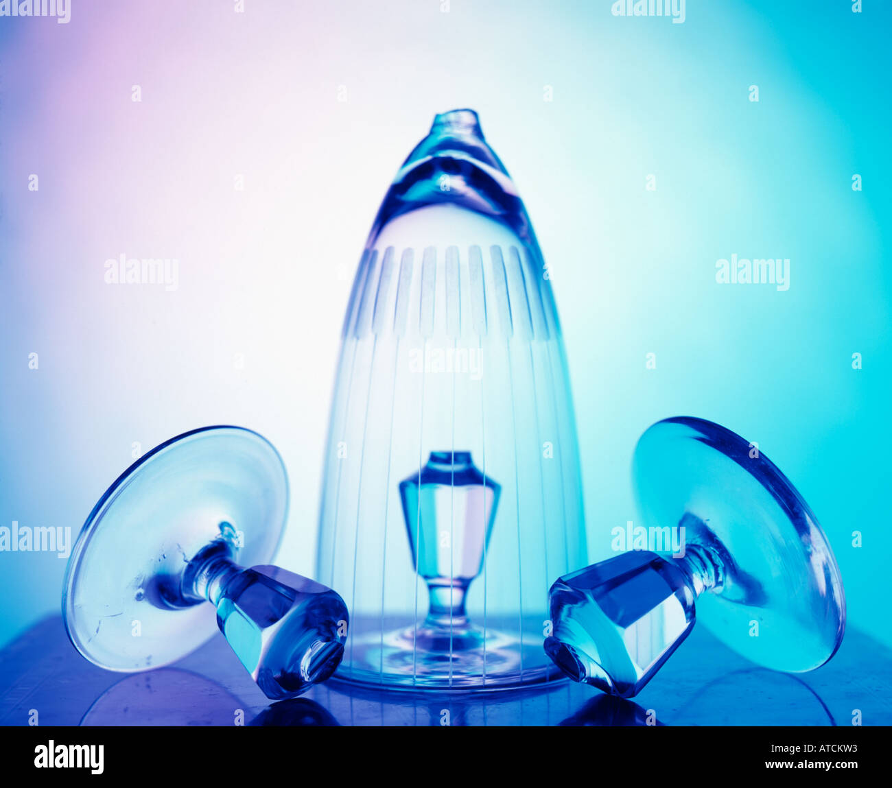 broken glass in blue color Stock Photo - Alamy