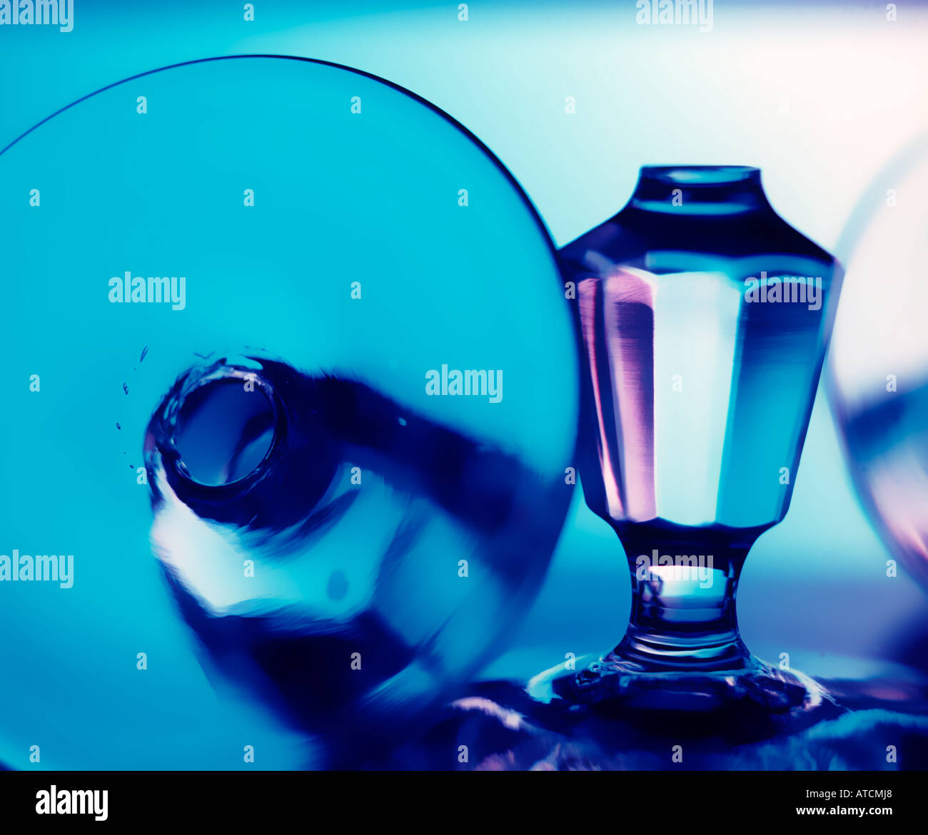 broken glass in blue color Stock Photo - Alamy