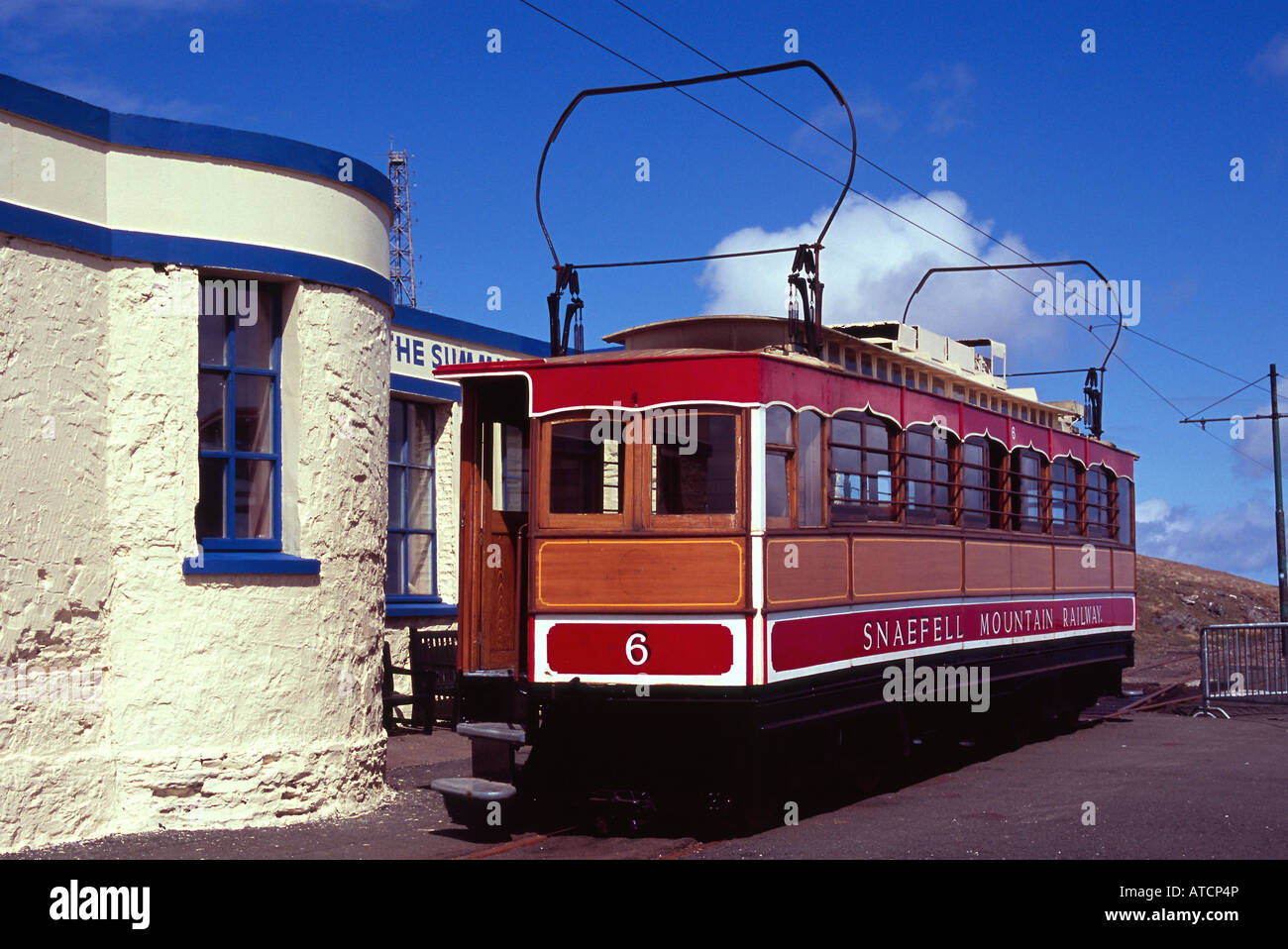 snaefell mountain railway top station carriage isle of man Stock Photo ...