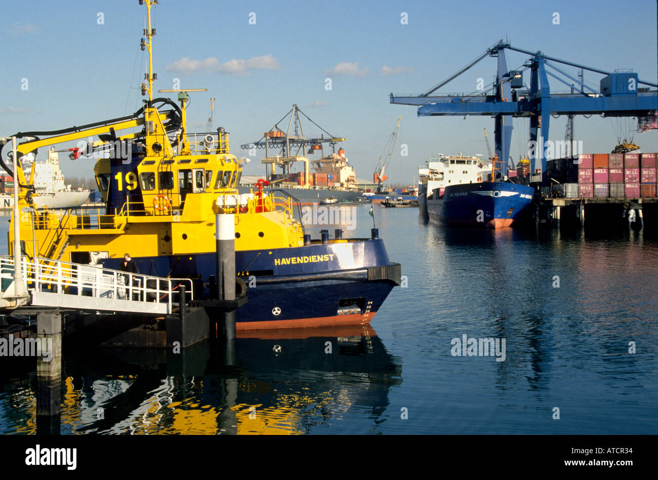 Rotterdam Nieuwe Maas Holland Netherlands Port Harbor Stock Photo - Alamy