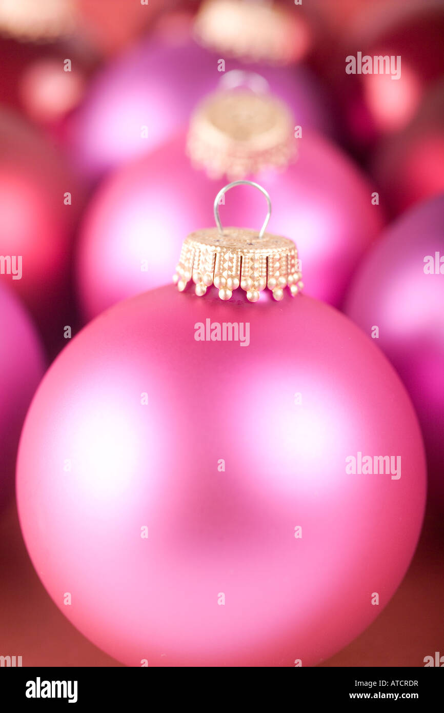 pink christmas baubles Stock Photo - Alamy