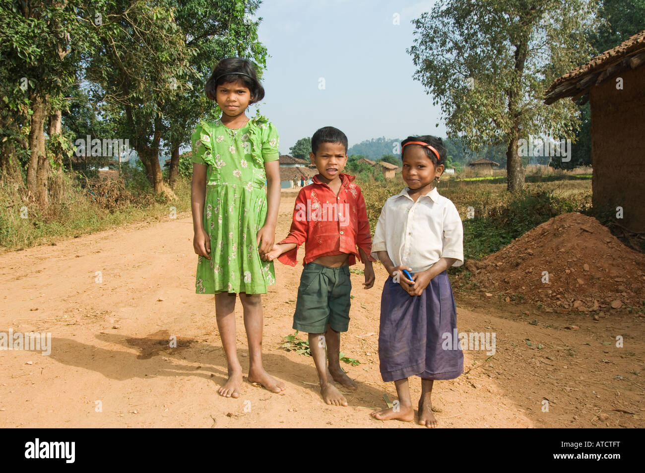 Indian Children in a village Stock Photo - Alamy