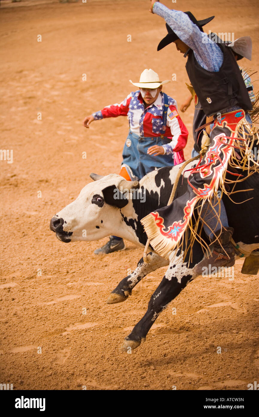 young riders compete in the Bull Riding event All Indian Rodeo Gallup ...