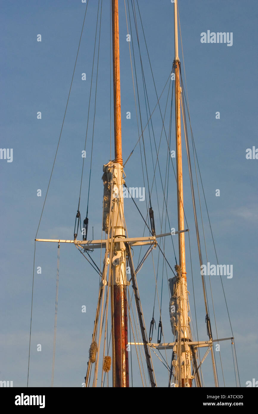 Sailboat rigging Camden Maine Stock Photo - Alamy
