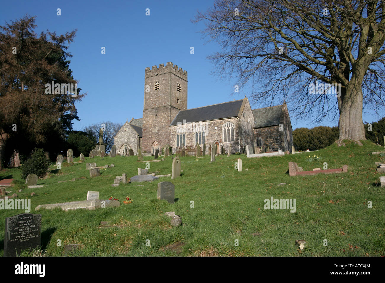 Welsh church graveyard scene hi-res stock photography and images - Alamy
