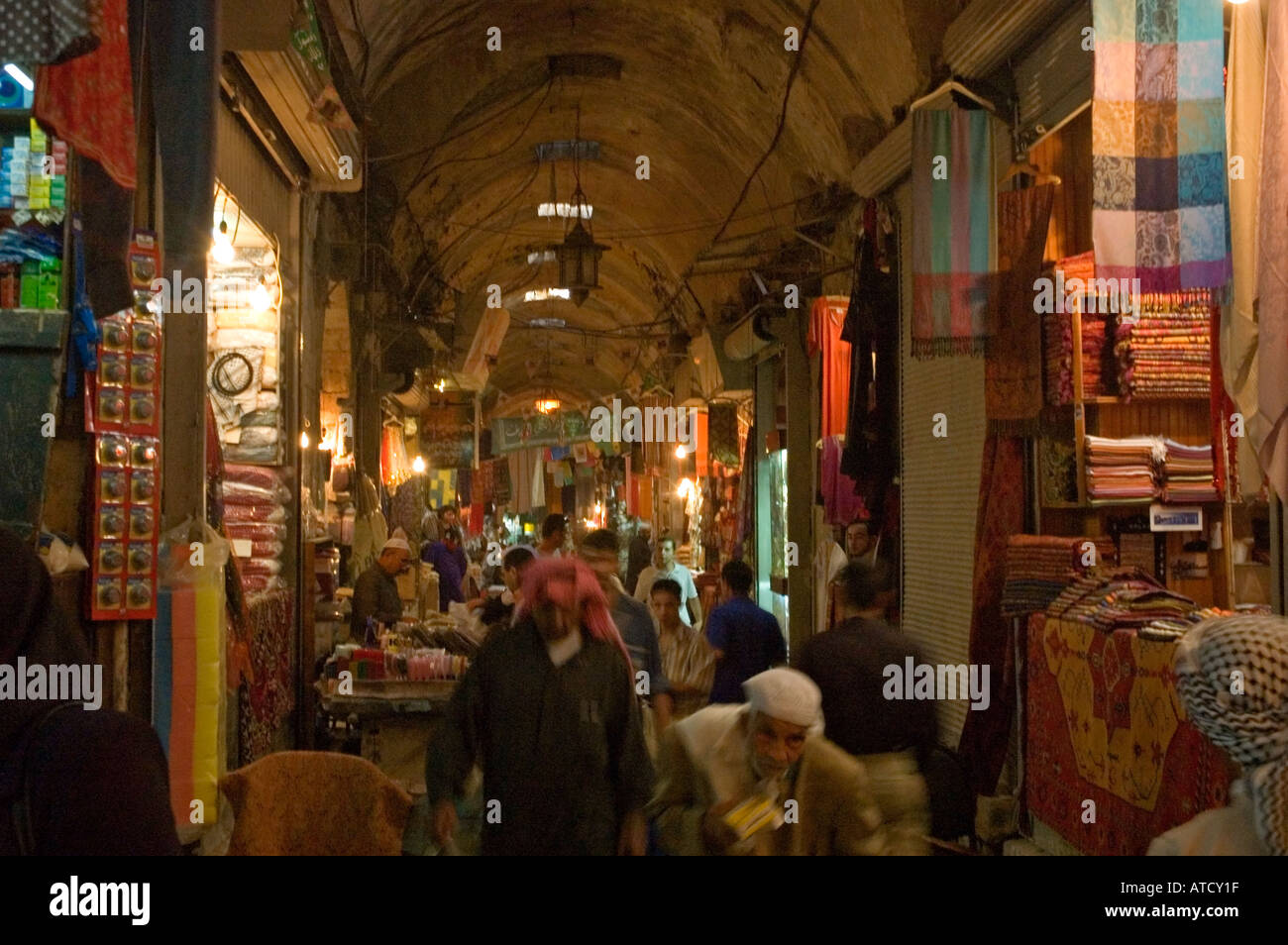 General view of Souk az-Zarb, old city of Halab, Aleppo, Syria, Middle ...