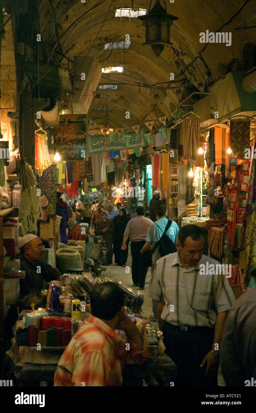 General view of Souk az-Zarb, old city of Halab, Aleppo, Syria, Middle ...