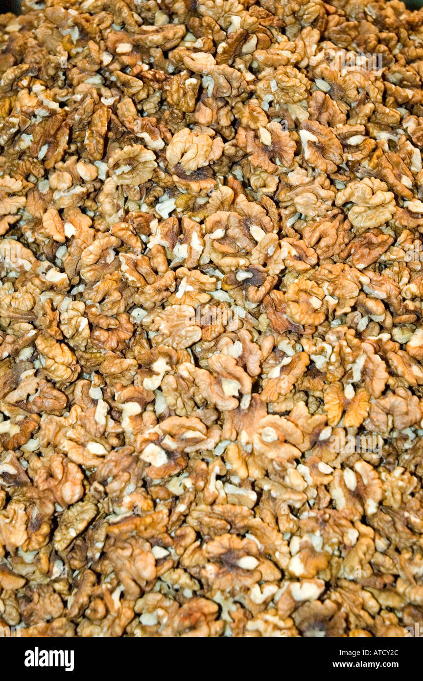 Walnut pieces, close up, Souk az-Zarb, old city of Halab, Aleppo, Syria ...
