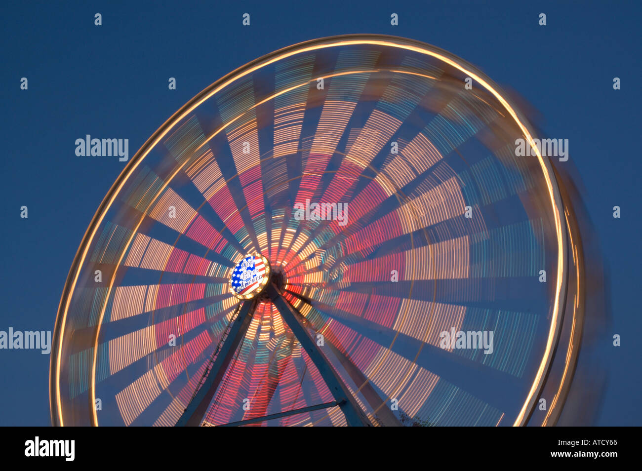 Slow motion ferris wheel at the Topsfield Fairgrounds. Used shutter ...