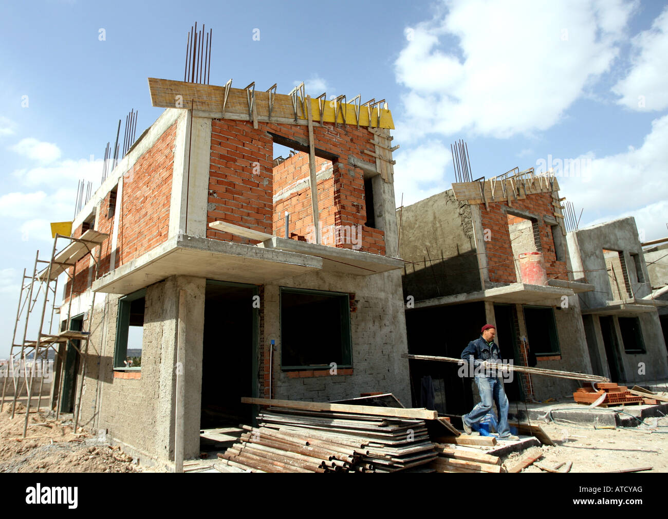A building site of holiday homes and apartments at Pyla near Larnaca ...