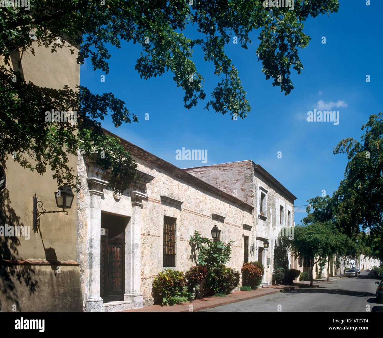 Historic street of Calle de las Damas in the Colonial City, Santo ...