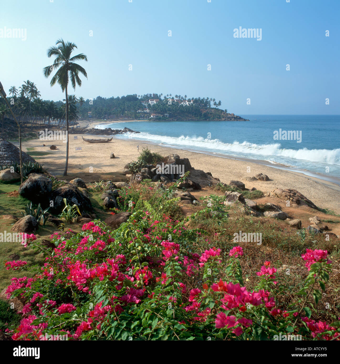 Samudra Beach outside the Ashok Hotel in 2000, Kovalam, Kerala, India ...