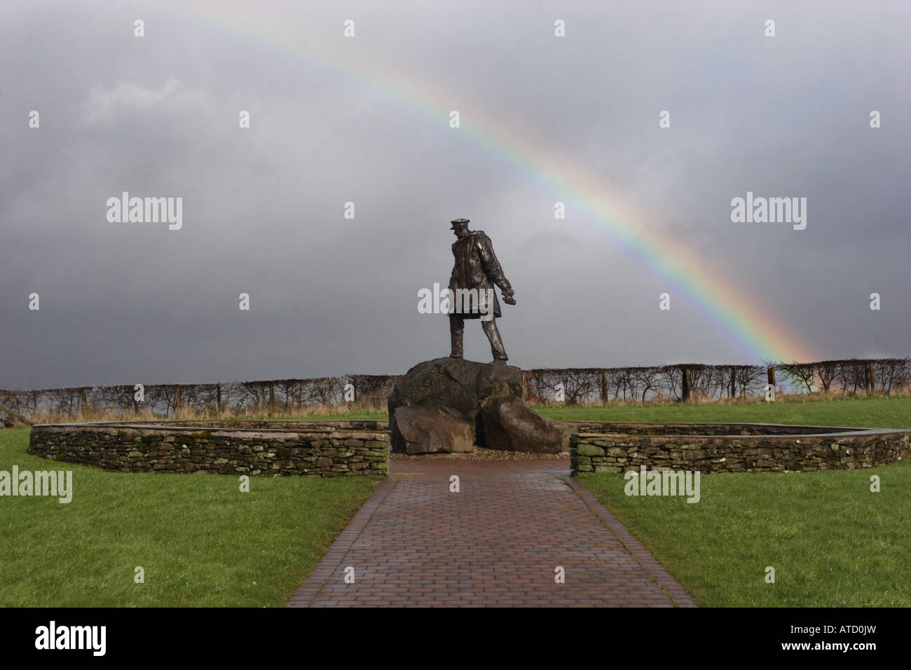 Monument to Sir David Stirling the founder of the SAS, situated near ...