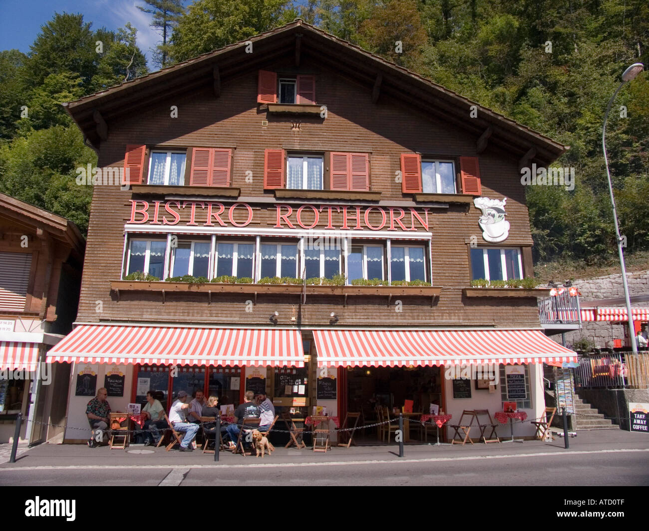 Bistro Rothorn Brienz Switzerland Stock Photo - Alamy