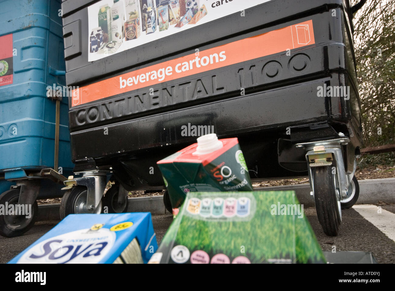 Recycling point cardboard cartons Stock Photo - Alamy