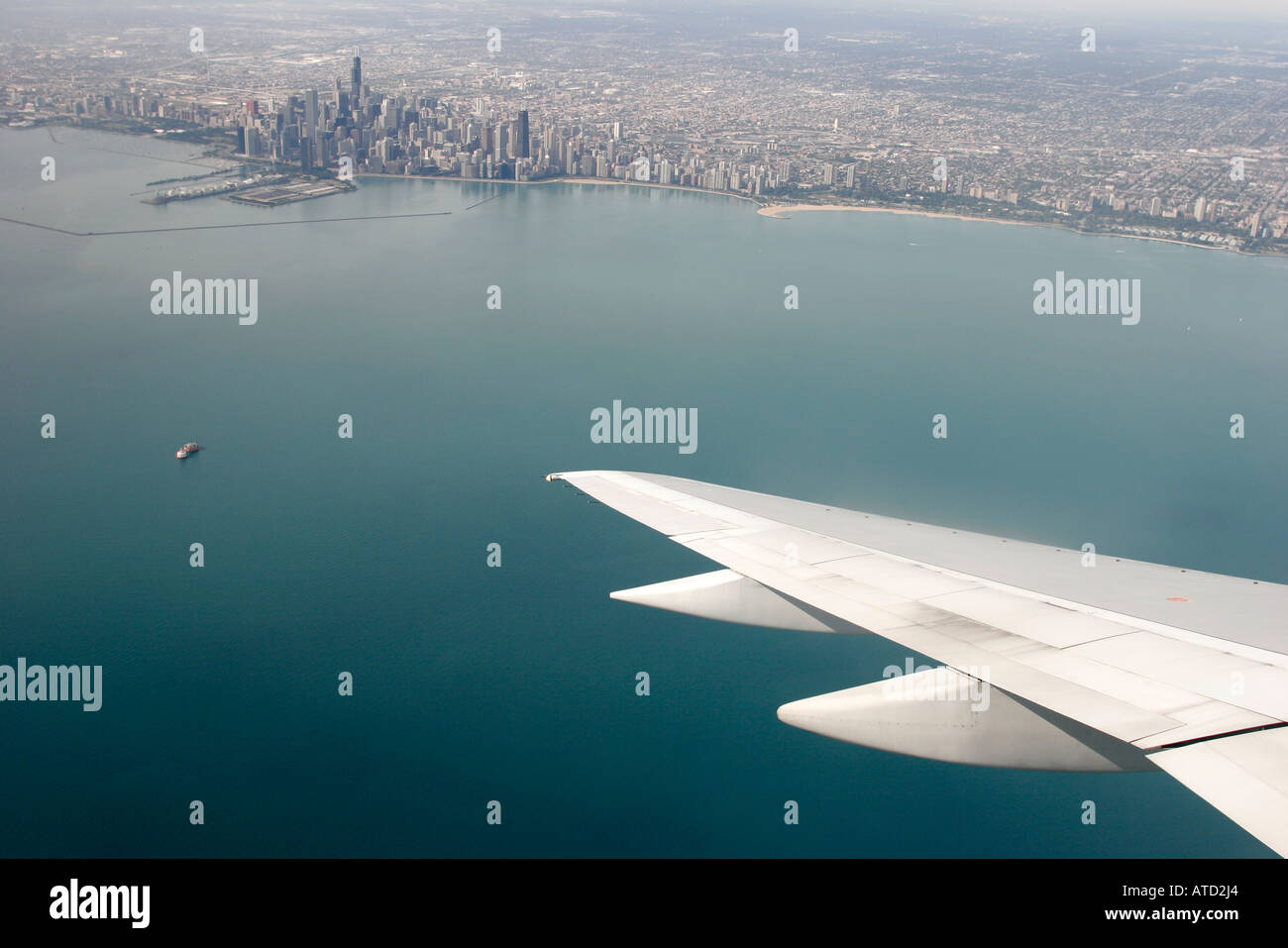 Illinois Cook County,Chicago,Lake Michigan,American Airlines,flight ...