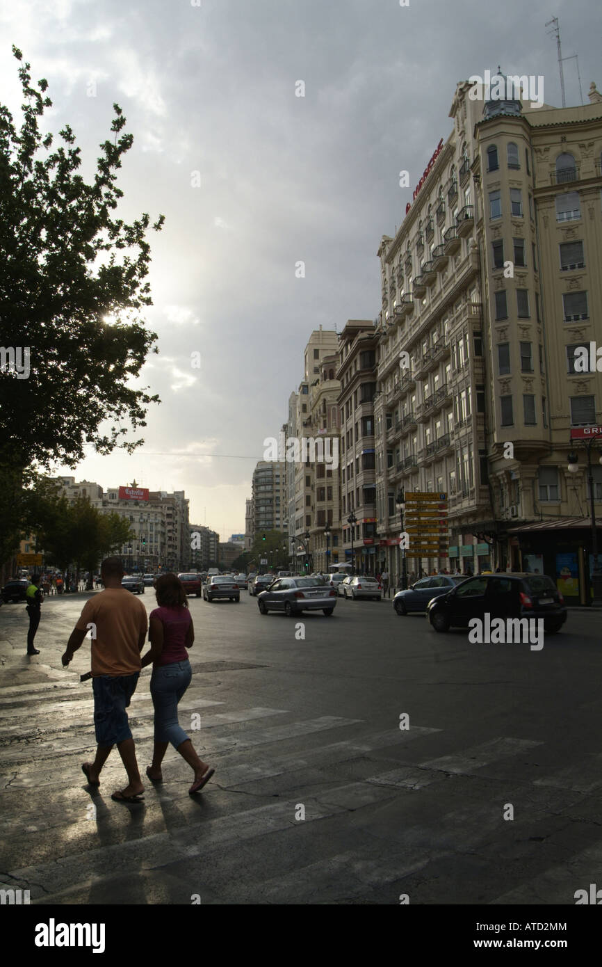 street scene in Valencia Stock Photo - Alamy