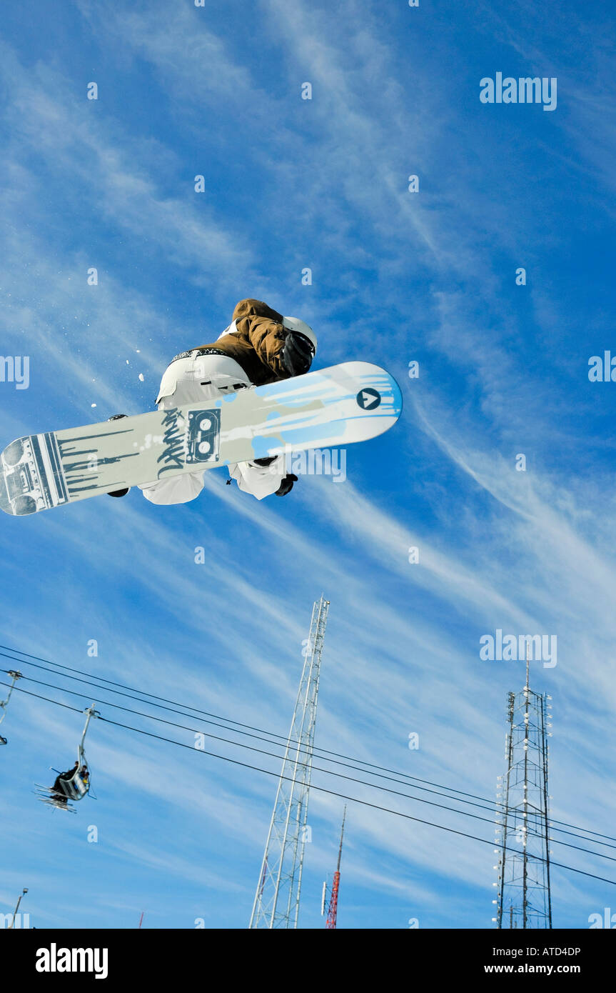 Idaho Snowboarding on a bluebird day Stock Photo - Alamy