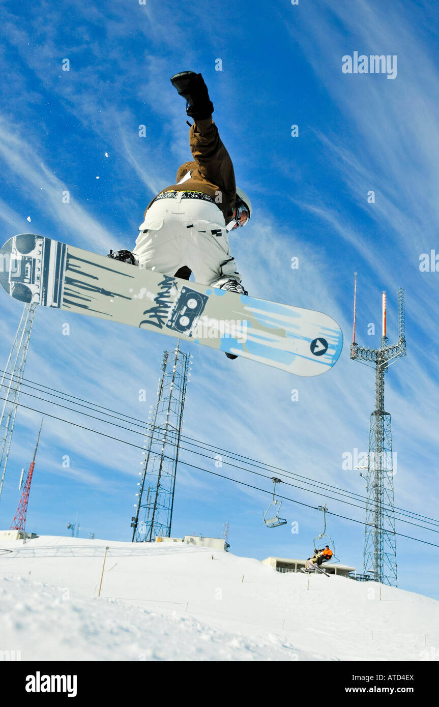 Idaho Snowboarding on a bluebird day Stock Photo - Alamy