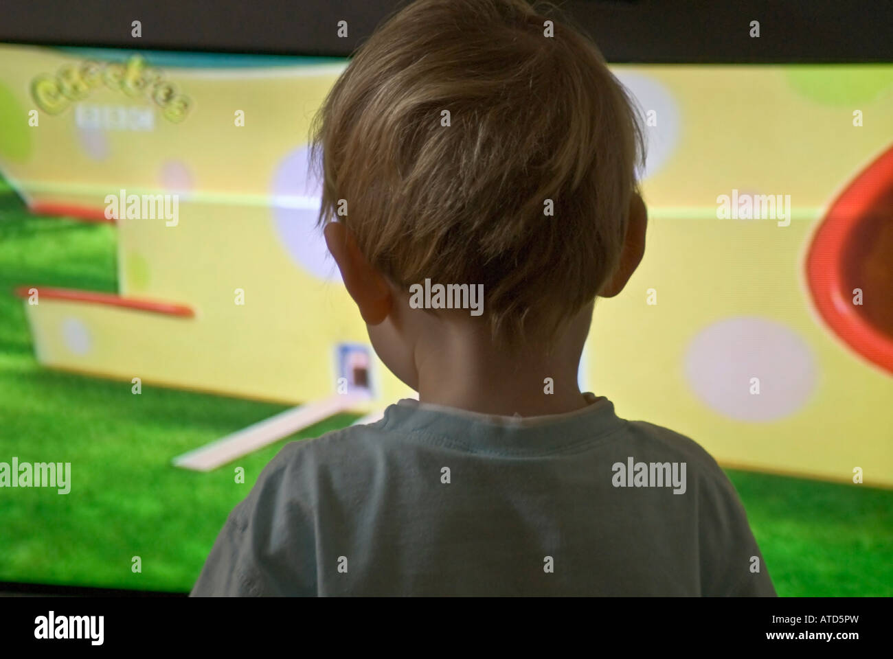 Child Toddler [too close] TV Stock Photo - Alamy