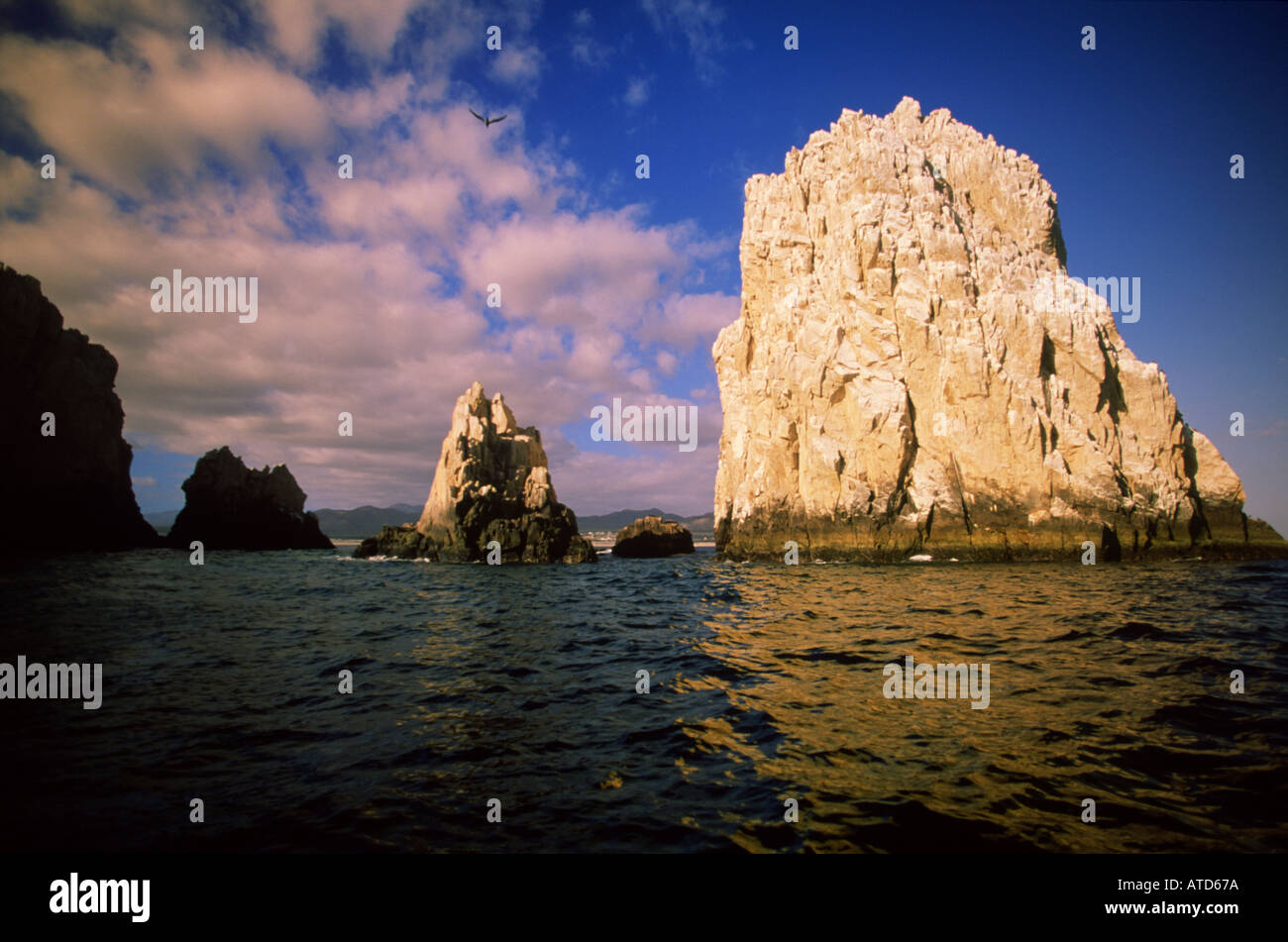 Rock formations rise from the ocean at Cabo San Lucas Mexico Stock ...