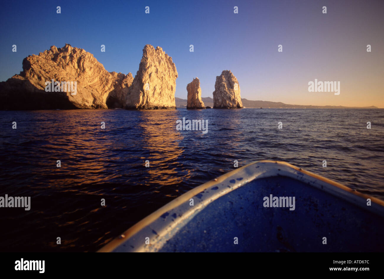 Rock formations rise from the ocean at Cabo San Lucas Mexico Stock ...